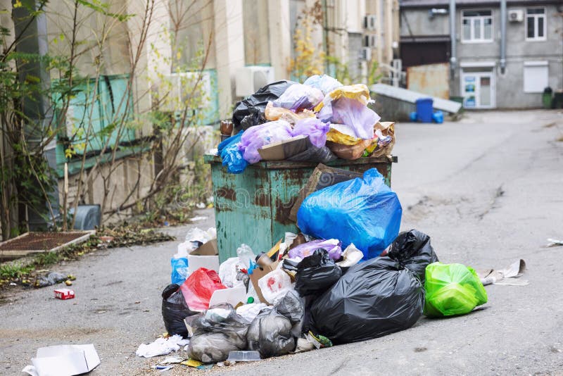 Garbage Heap in a Container in the Yard of the House. the Problem of ...