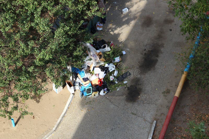 Garbage Heap Littered with Garbage in a Yard Stock Photo - Image of ...