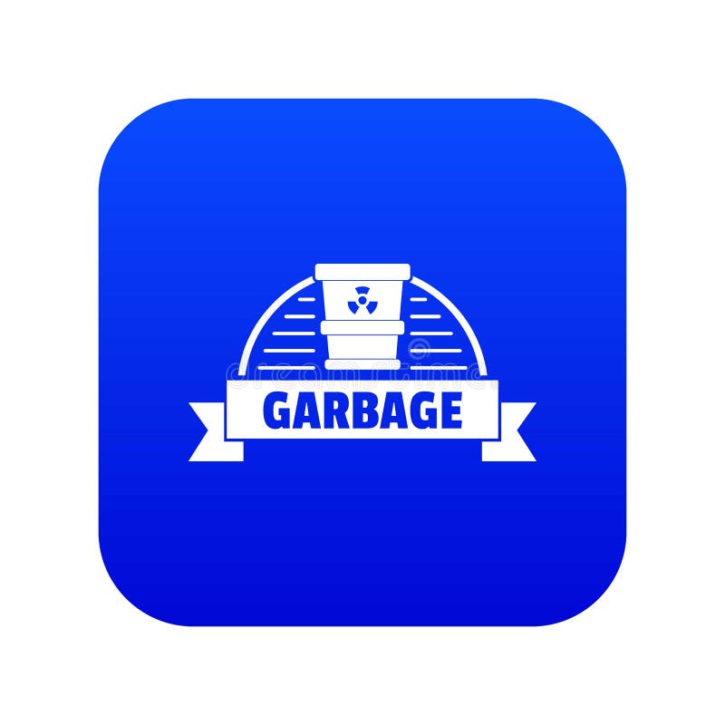 Blue Bin Garbage Container for Plastic Waste Icon Stock Vector ...