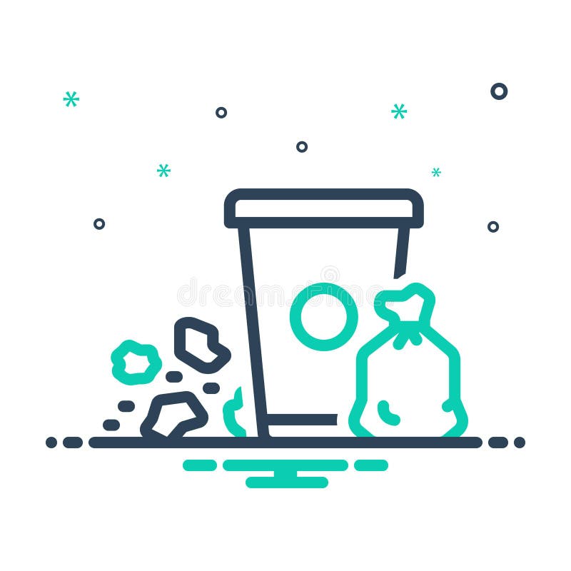Mix Icon for Garbage, Trash Bin and Dross Stock Vector - Illustration ...