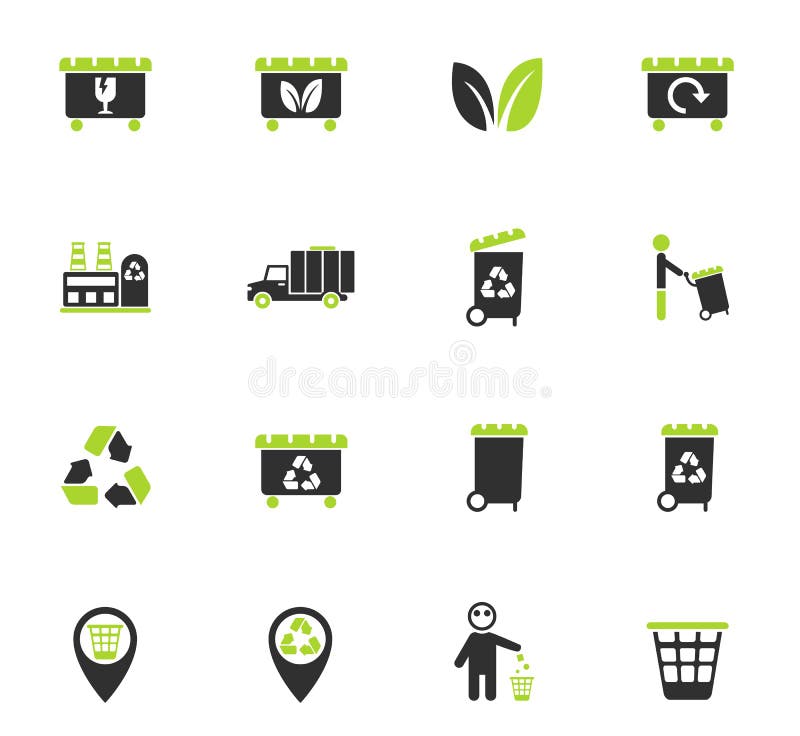 Garbage icon set stock illustration. Illustration of tank - 89221240