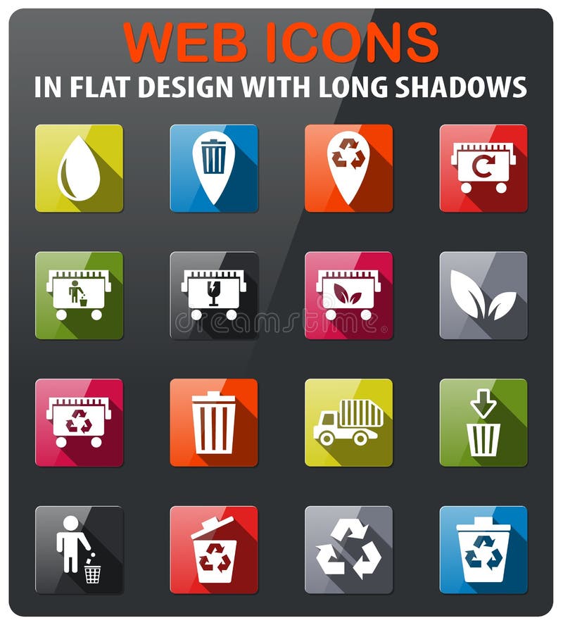 Garbage Icons set stock vector. Illustration of conservation - 66080185