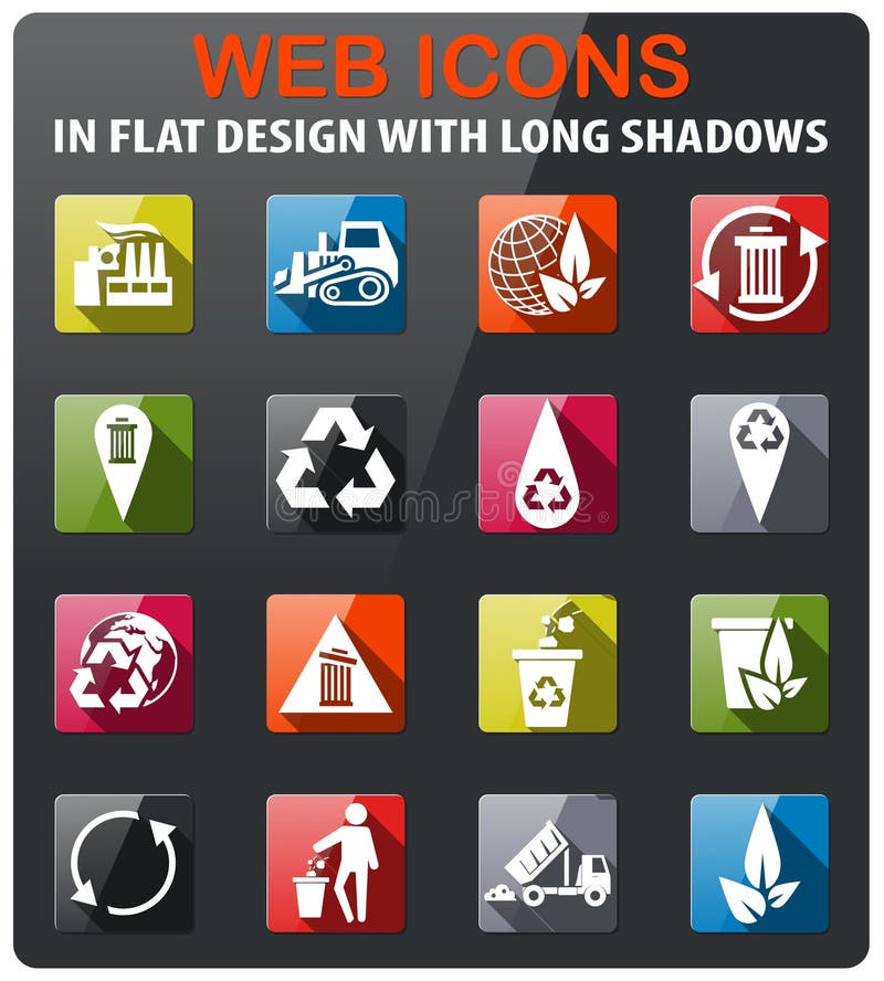 Garbage icon set stock illustration. Illustration of icon - 88437276