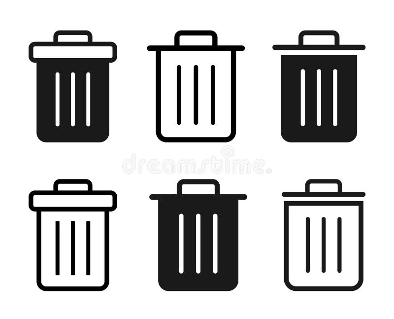 Garbage Icon Set. Garbage Sign Symbol Vector Illustration Stock Vector ...