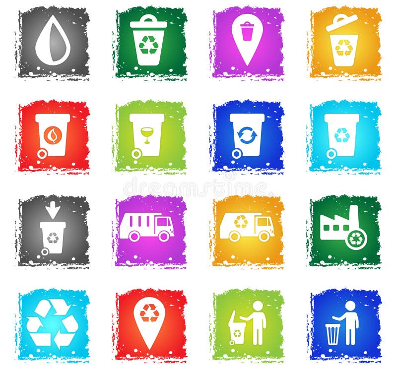 Garbage icon set stock vector. Illustration of hygienic - 88106099