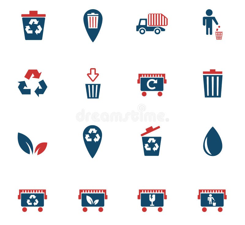 Garbage icon set stock vector. Illustration of icons - 88250863