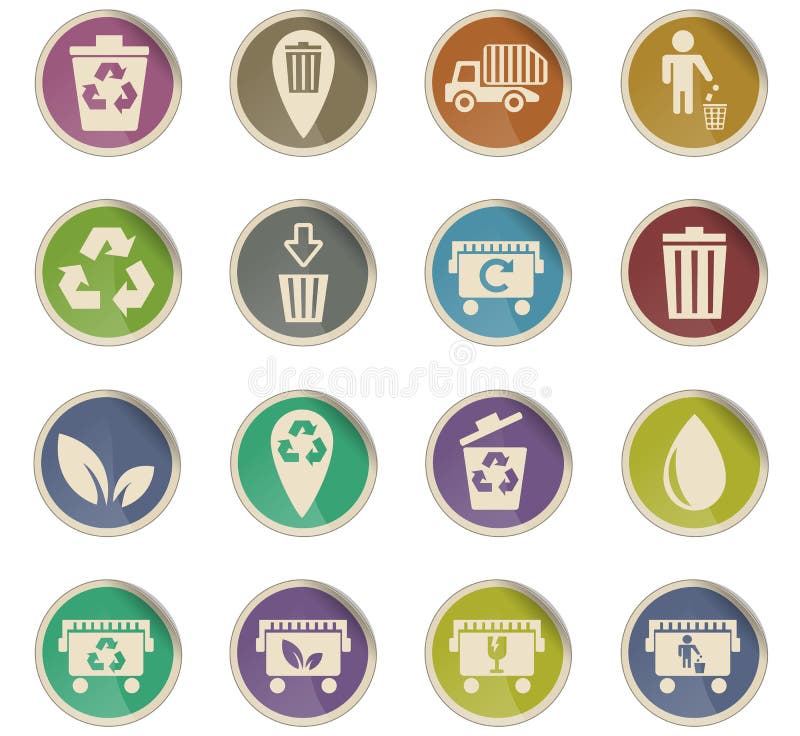 Garbage icon set stock illustration. Illustration of leaves - 88693383