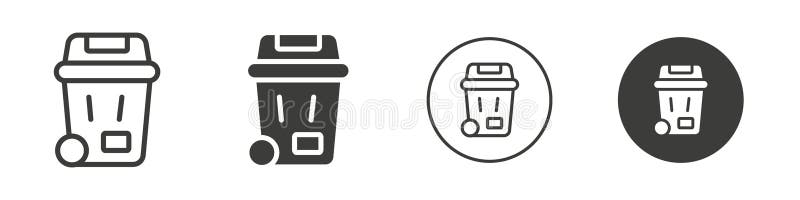Garbage Icon Simple Outline Vector Logo Stock Vector - Illustration of ...