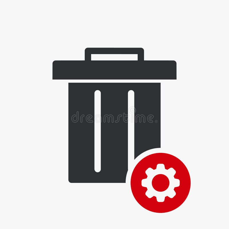 Garbage Icon, Tools and Utensils Icon with Settings Sign. Garbage Icon ...