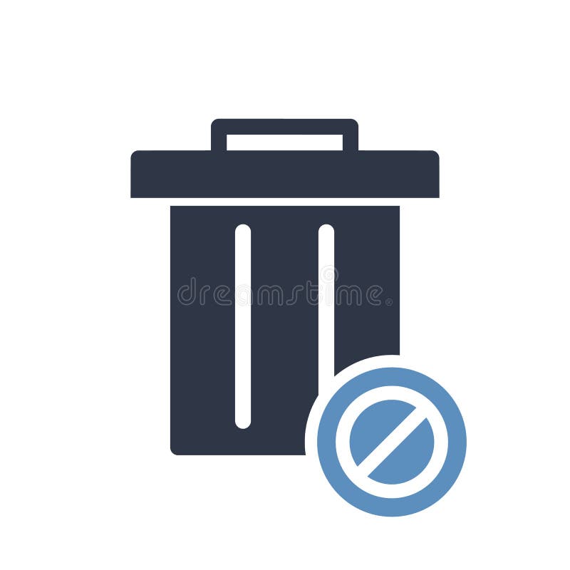 Garbage Icon, Tools and Utensils Icon with Not Allowed Sign. Garbage ...