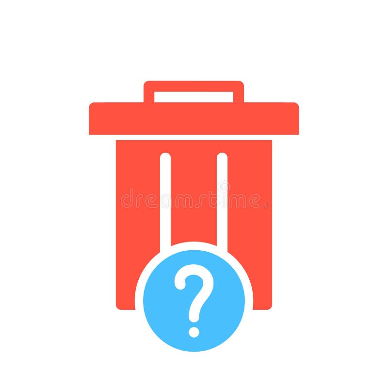 Garbage Icon, Tools and Utensils Icon with Question Mark. Garbage Icon ...