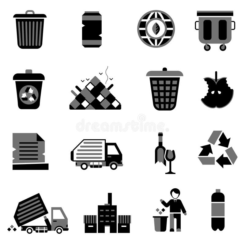 Garbage Icons Detailed Vector Set Stock Vector - Illustration of ... Garbage Icons Detailed Vector Set Stock Vector - Illustration of ...