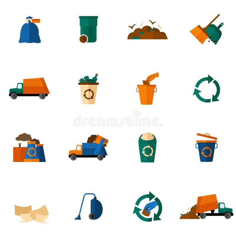 Garbage Icons Detailed Vector Set Stock Vector - Illustration of ... Garbage Icons Detailed Vector Set Stock Vector - Illustration of ...