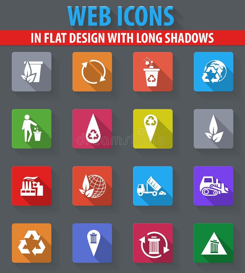 Garbage Icons set stock vector. Illustration of conservation - 66080185