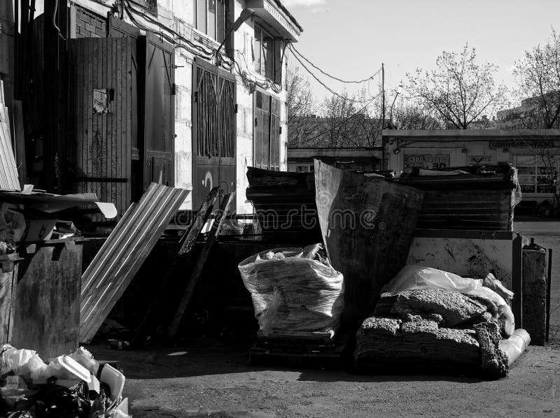 Garbage in the Industrial Zone in Spring Editorial Photography - Image ...