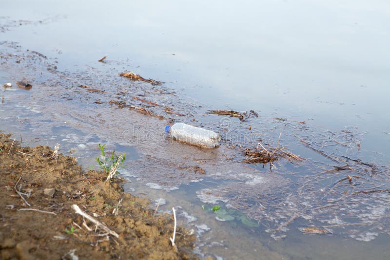Garbage on the lake stock image. Image of outdoor, dangerous - 217302055