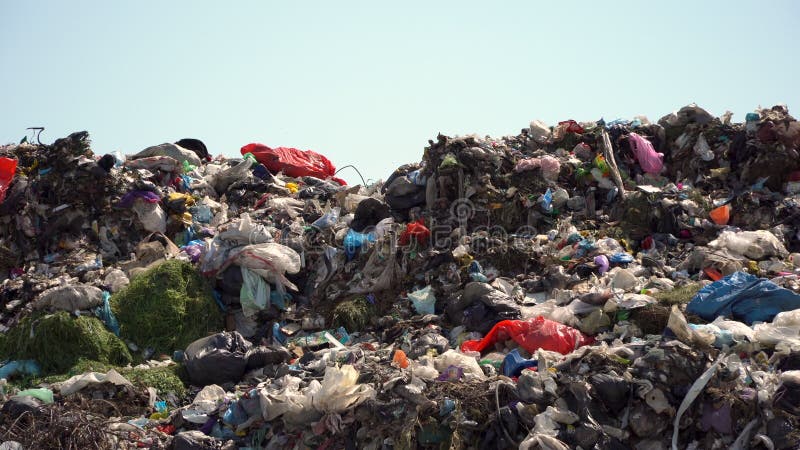 Plastic Waste at the City Landfill. Household Waste Garbage. Open-air ...