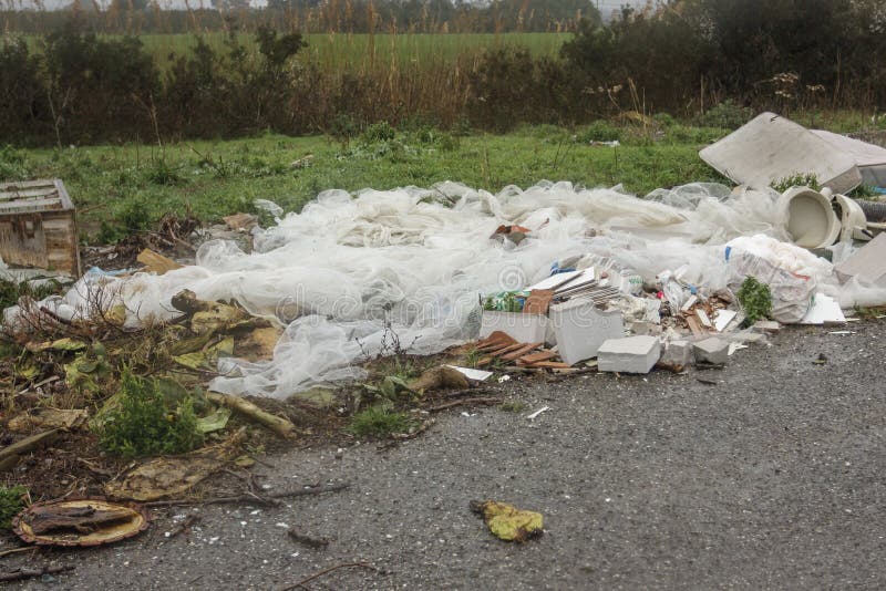 Garbage Left at the Side of the Road Stock Image - Image of litter ...