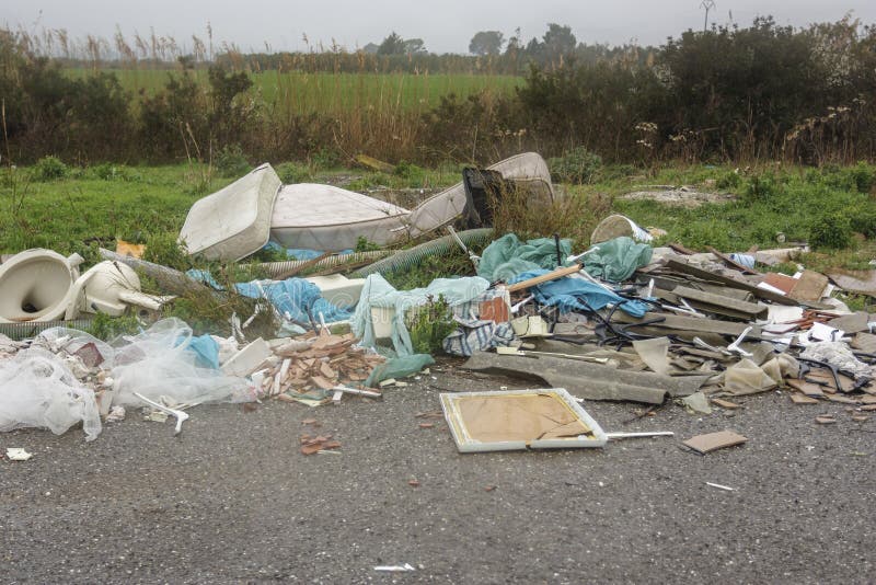 Garbage Left at the Side of the Road Stock Image - Image of ecology ...