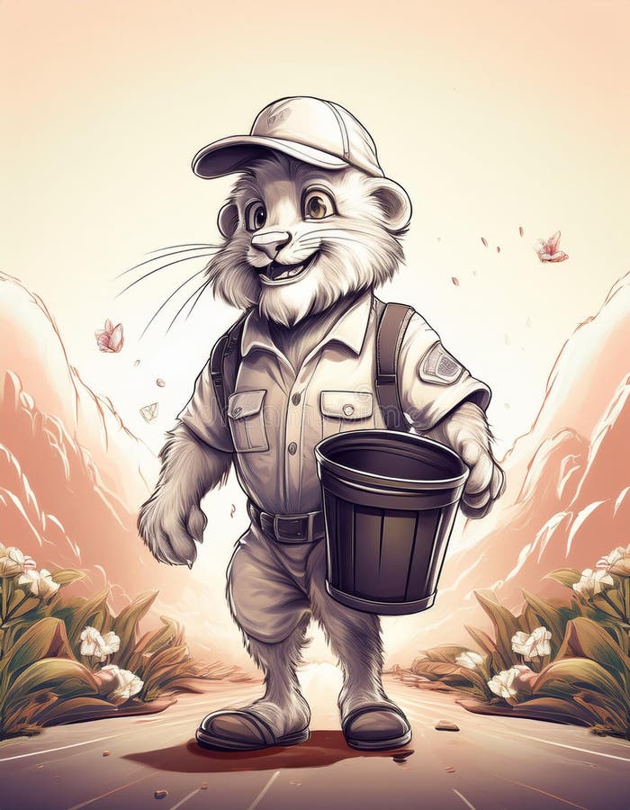 Garbage Man Working Cartoon Stock Illustration - Illustration of street ...