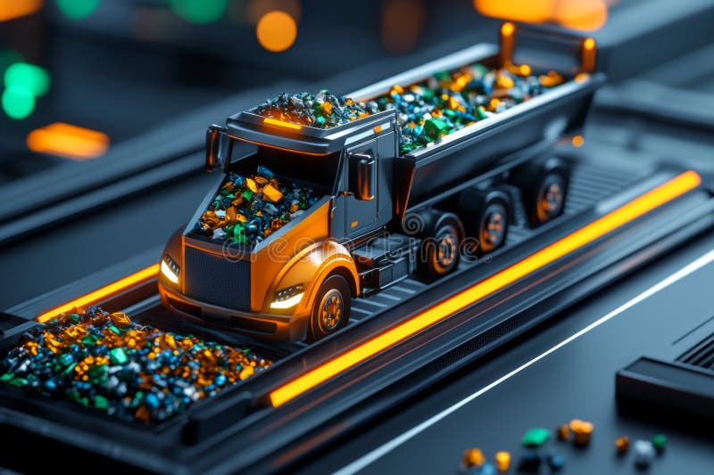 Garbage Management Advancements are Highlighted in a Futuristic Illustration of an Automated ...