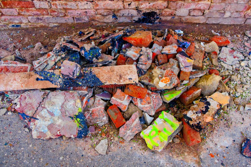 Garbage - Messy Bunch of Trash on Street Surface Stock Image - Image of ...