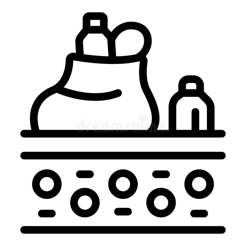 Garbage Microplastics Pollution Icon Outline Vector. Ground Water Stock ...