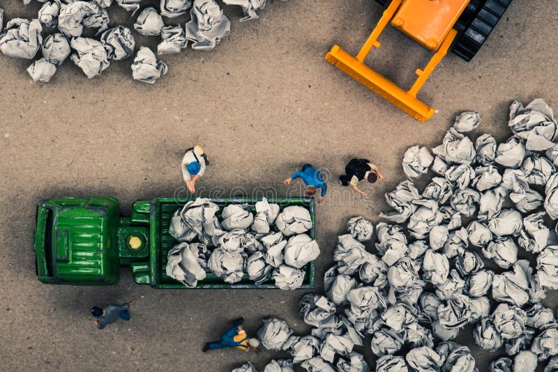 Garbage and Miniature Dolls Stock Photo - Image of paper, failure: 75604290