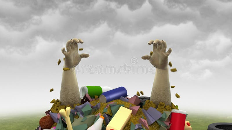 Garbage Monster, 3d Illustration Stock Illustration - Illustration of ...