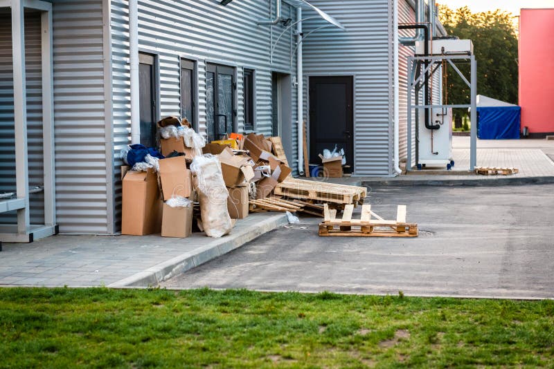 Garbage Near Store in the City Stock Image - Image of urban, garbage ...