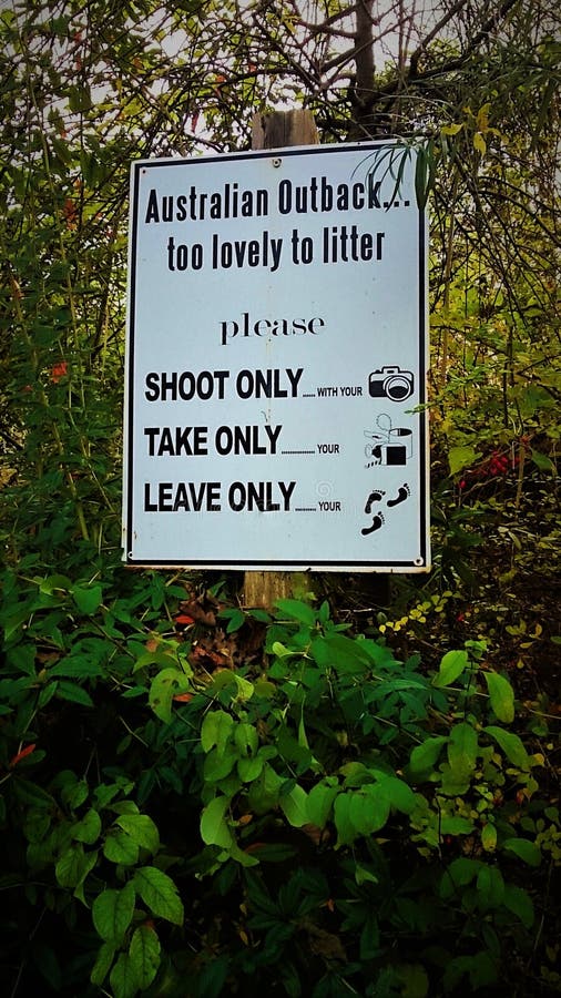 Australian Sign for Tourists To Leave Nothing Behind Stock Photo ...