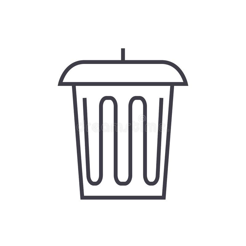 Garbage Office Bin Icon, Cartoon Style Stock Vector - Illustration of ...