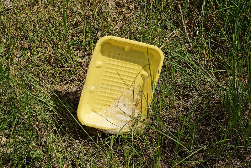 Garbage from One Yellow Plastic Packaging Box Stock Image - Image of ...