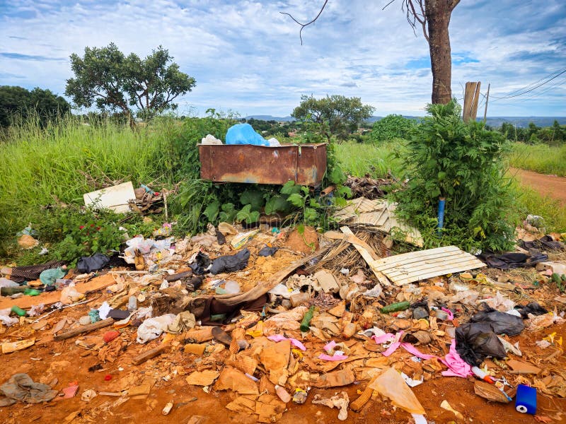 Garbage Outside the Bin, Contaminating the Soil. Stock Image - Image of ...