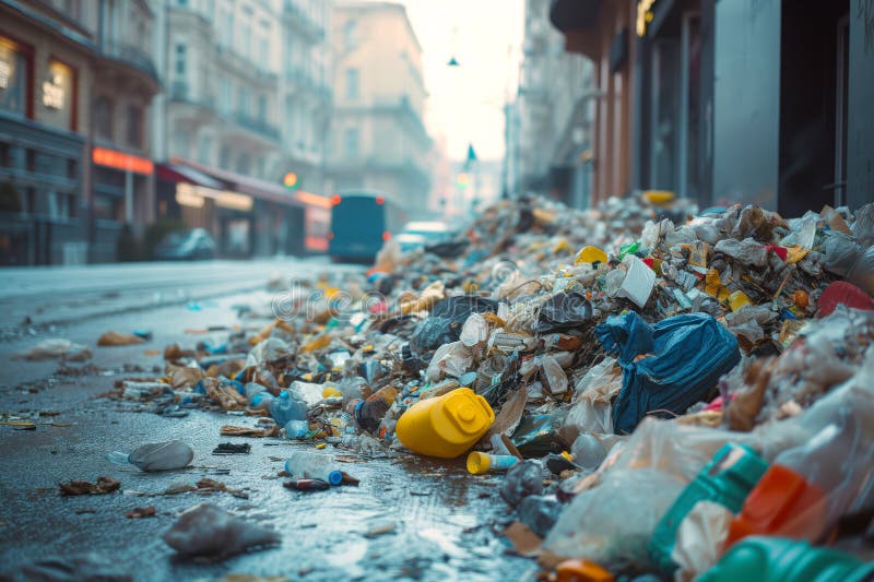 Garbage is Overflowing in City Environment is Polluted, Solid Waste is ...