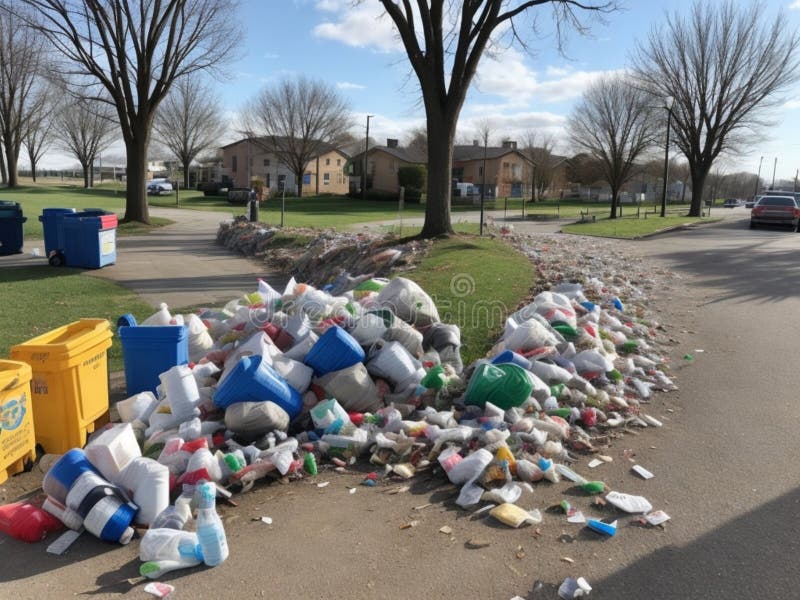 Trash in the park stock illustration. Illustration of fair - 305381117