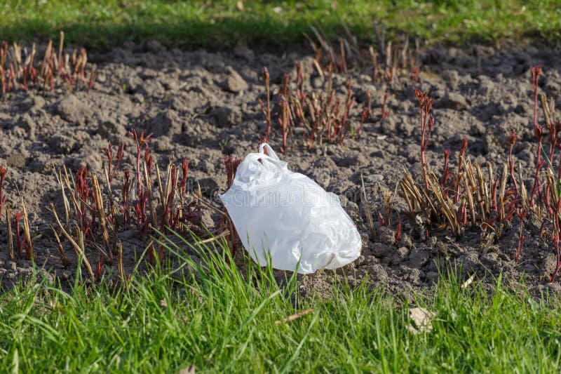 A Plastic Bag in the Form of Garbage in the Park. the Concept of ...