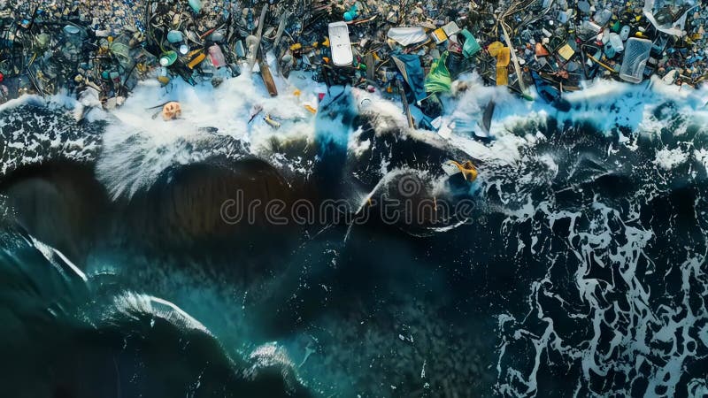 Garbage Patch in the sea stock footage. Video of pile - 341242946