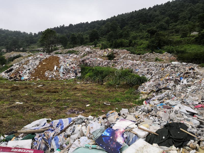 Garbage Pile in Trash Dump. Pollution Concept Stock Image - Image of ...