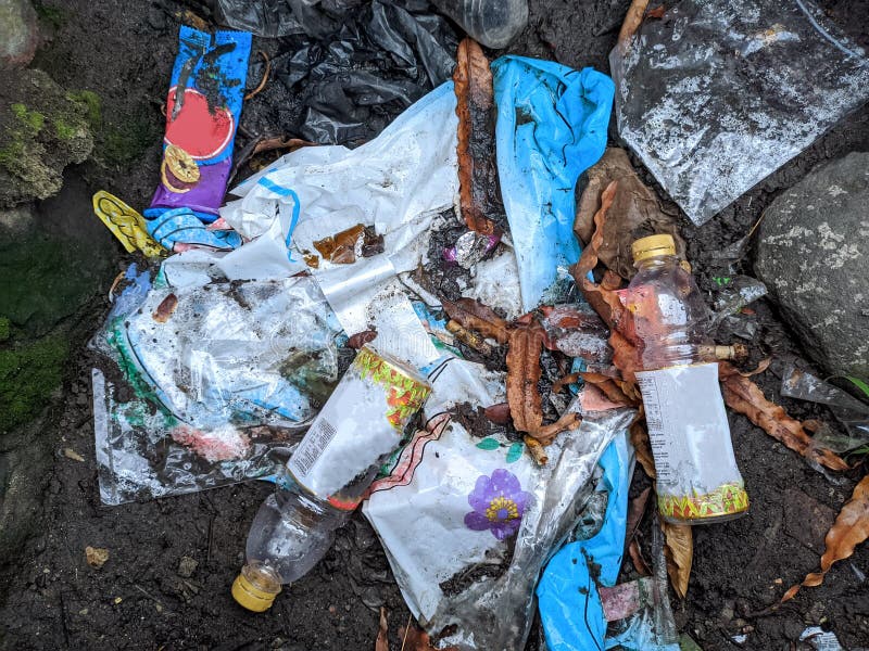 Garbage Piled Up on the Ground. Stock Photo - Image of destruction ...