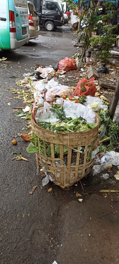 Garbage Piled Up in One of the Traditional Markets in Malang City ...