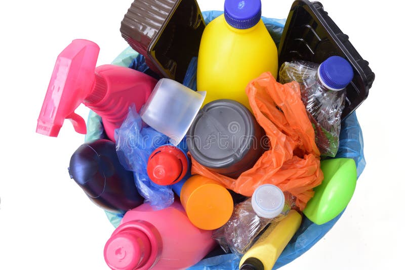 Garbage with Plastic Containers, Bottles, Bags Stock Image - Image of ...