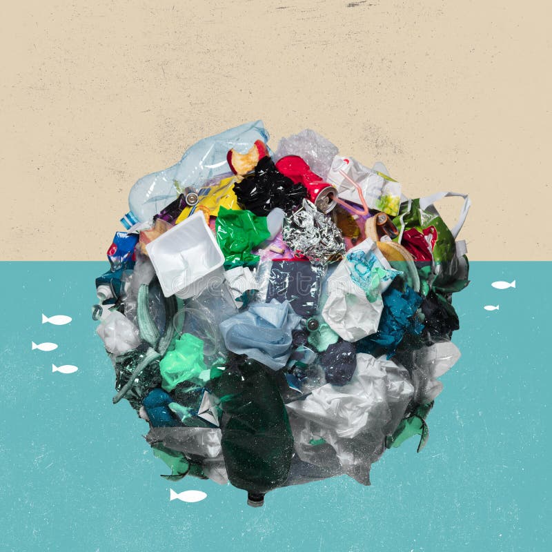 Air and Water Pollution. Contemporary Art Collage, Modern Creative ...