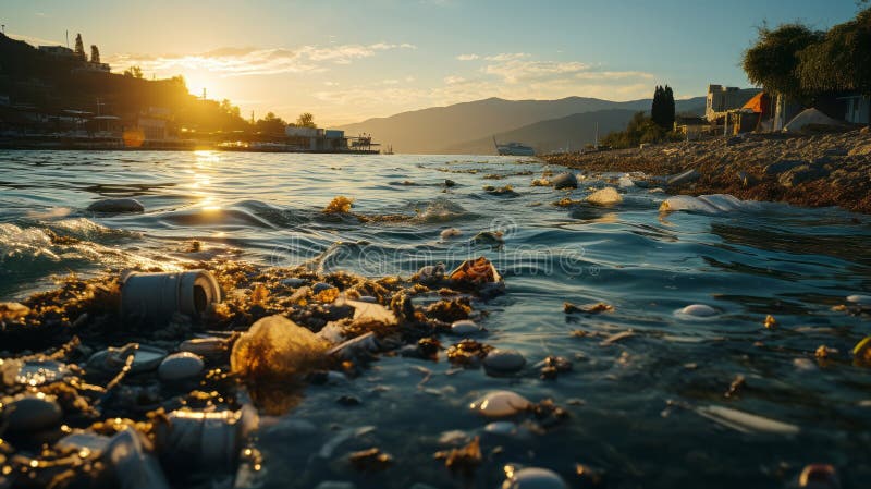 Garbage Plastic and Human Waste. Environmental Pollution. Generative AI ...