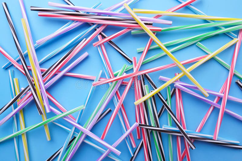 Recycling Sign Made of Plastic Straws on Blue Stock Image - Image of ...