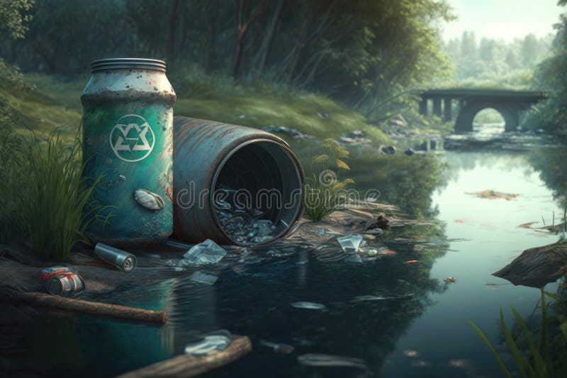 Garbage and Pollution in City Generative AI Stock Illustration ...
