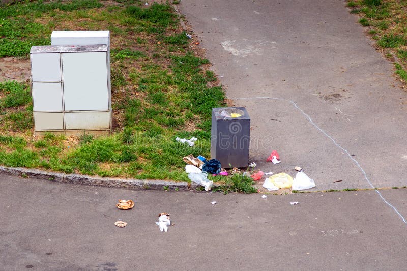 Garbage pollution in park stock image. Image of dirty - 291282199