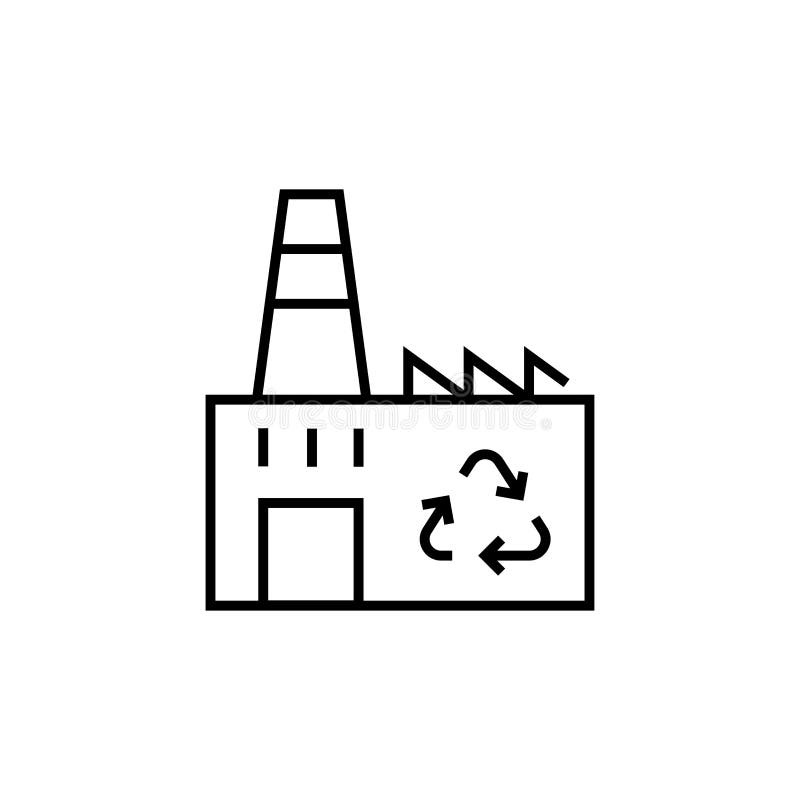 Garbage Processing Plant Icon. Green Manufacturing Vector Illustration ...