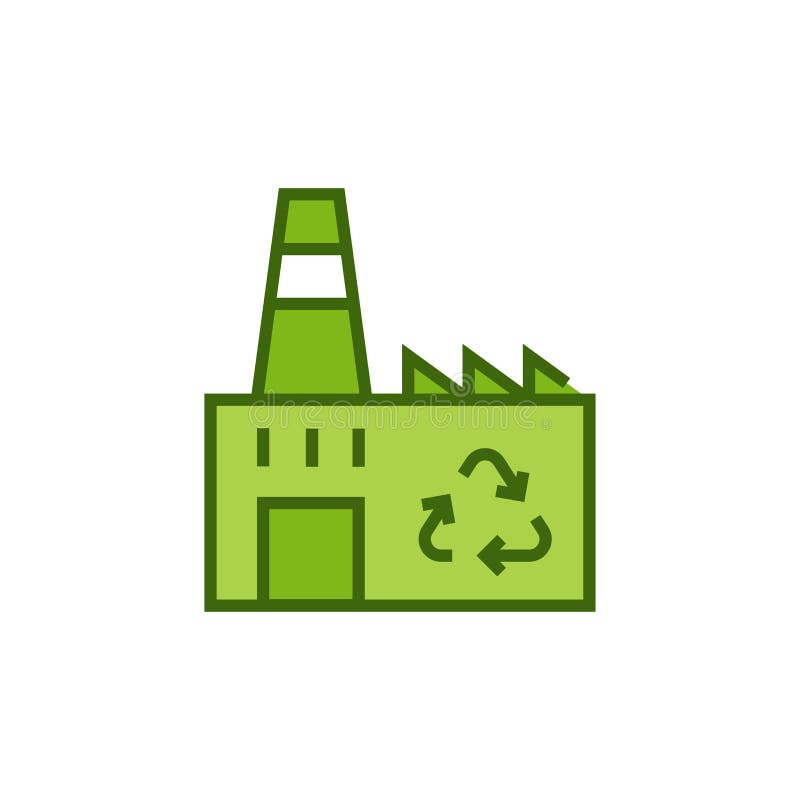 Garbage Processing Plant Icon. Green Manufacturing Vector Illustration ...