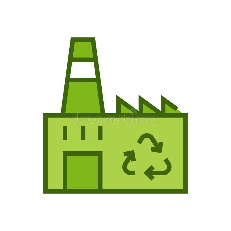Garbage Processing Plant Icon. Green Manufacturing Vector Illustration ...